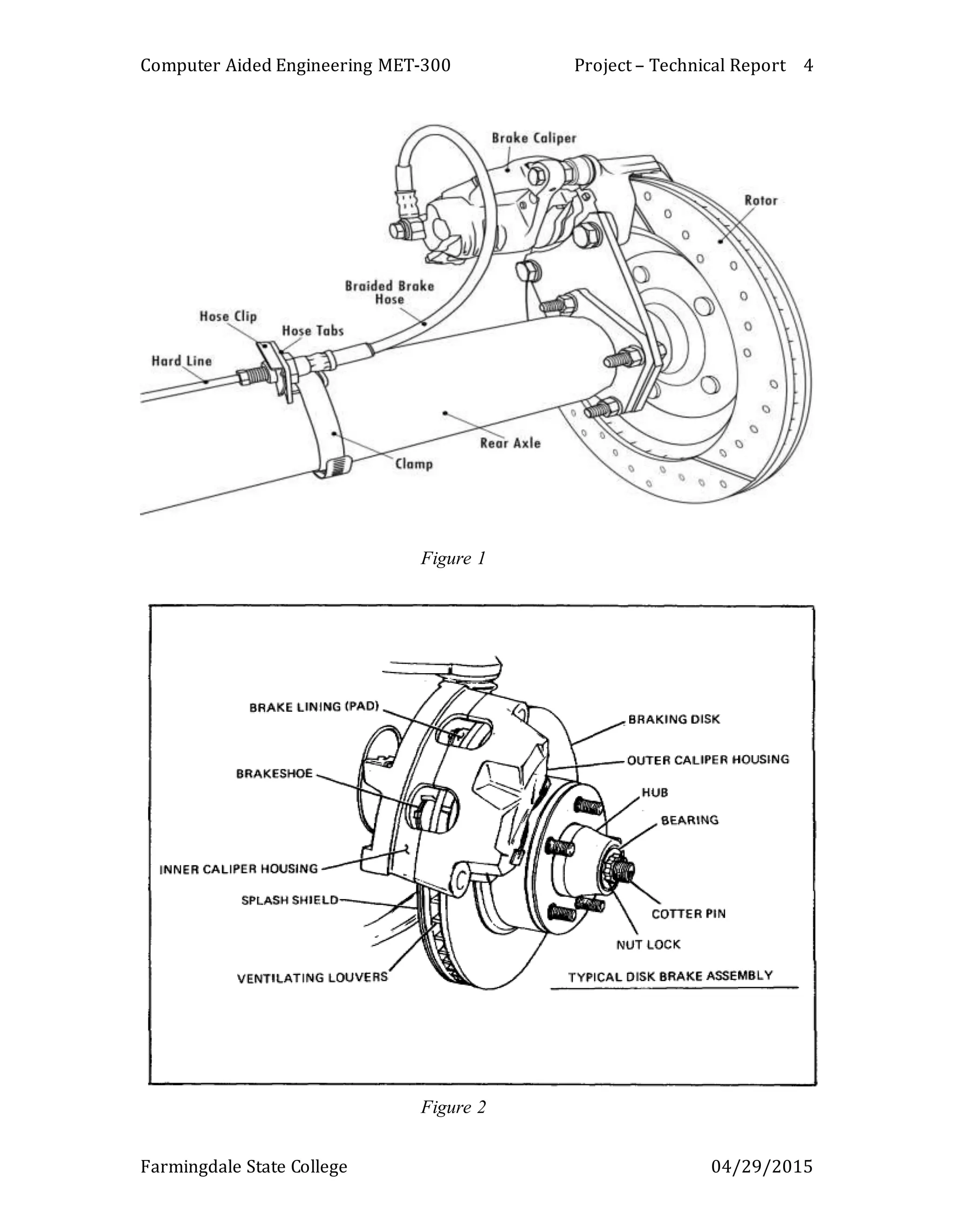 Finite Element Analysis of Disk brake assembly. | DOCX