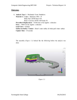 Finite Element Analysis of Disk brake assembly. | DOCX