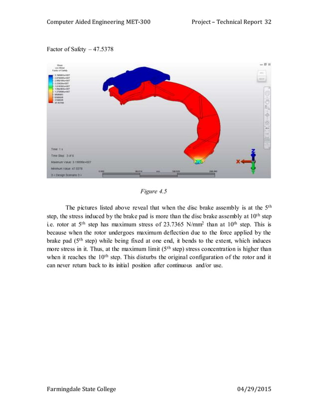 Finite Element Analysis of Disk brake assembly. | DOCX | Physics | Science