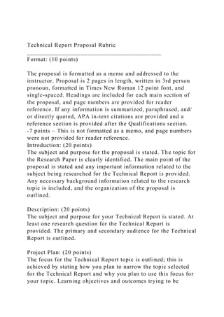 Technical Report Proposal Rubric________________________________.docx