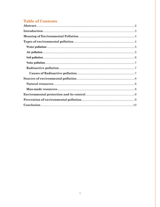 Technical Business writing report on( Environmental pollution) | PDF