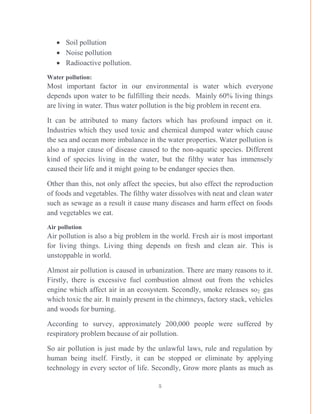 Technical Business writing report on( Environmental pollution) | PDF