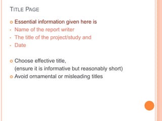 Technical report writing | PPTX