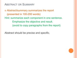 Technical report writing | PPTX