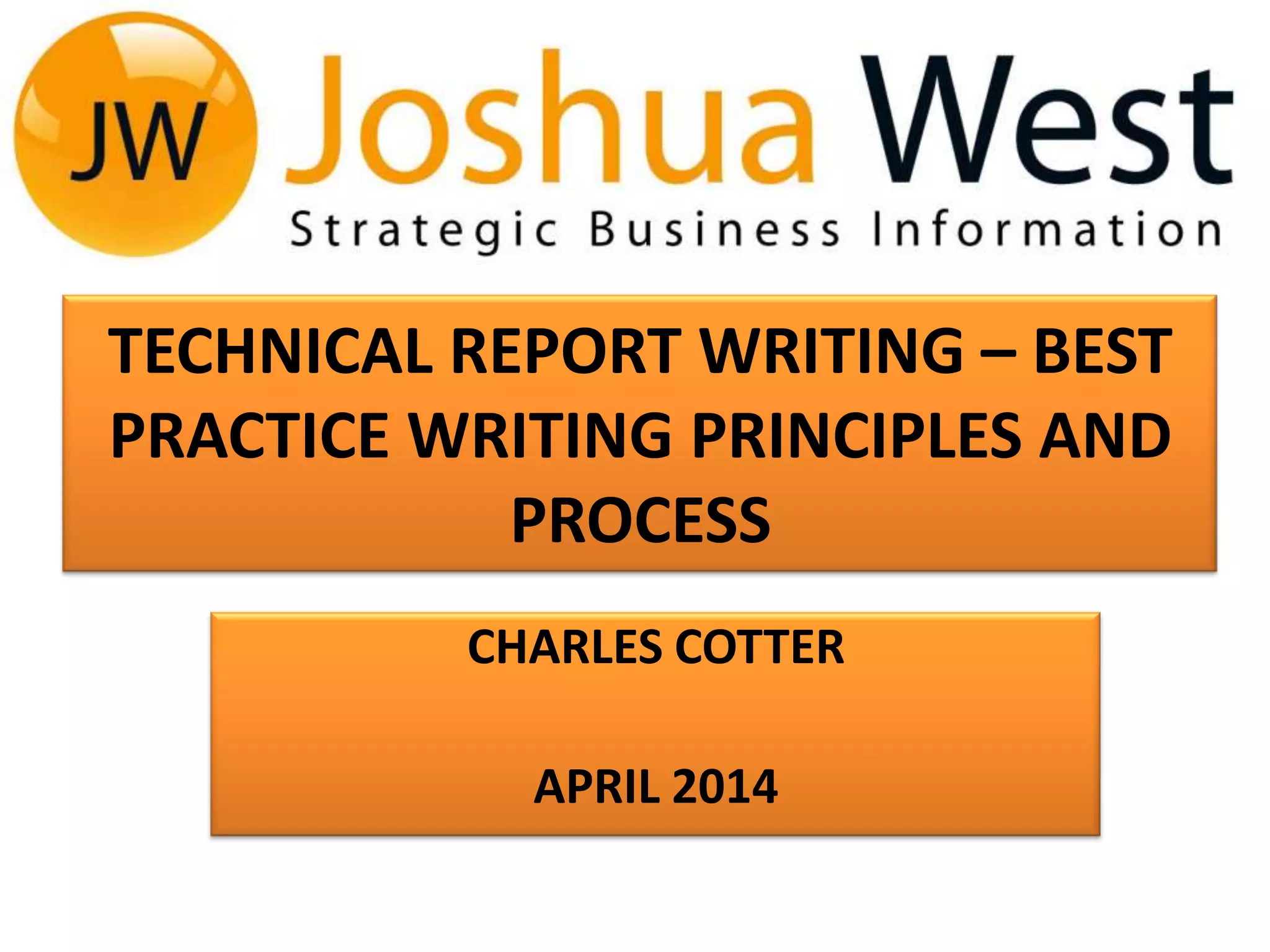 Technical report writing – best practice writing principles | PPTX