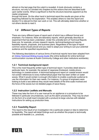 Technical Report Writing | DOC | Business | Business and Finance