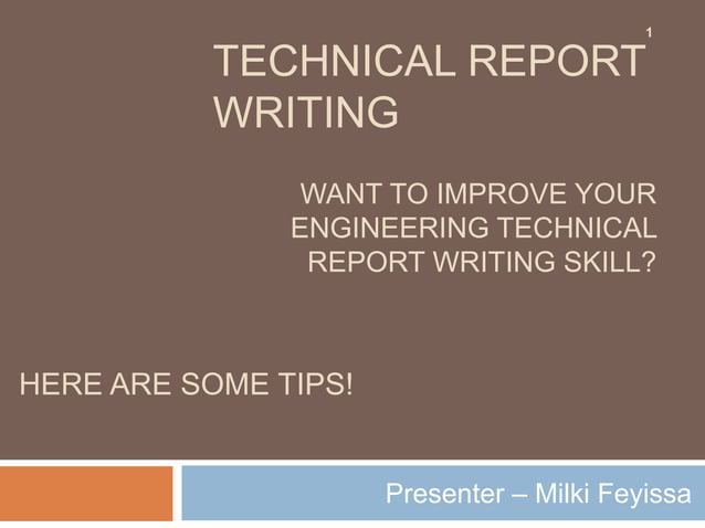 Technical Report Writing Presentation | PPTX