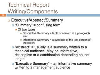 Technical Report Writing Presentation | PPTX