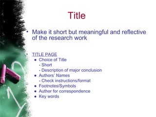 Technical research writing | PPT