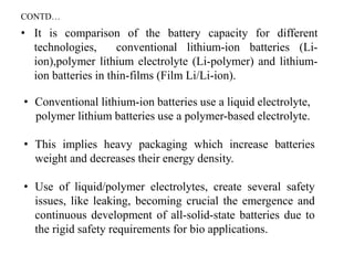 ALL-SOLID STATE BATTERIES: AN OVERVIEW FOR BIO APPLICATIONS | PPTX