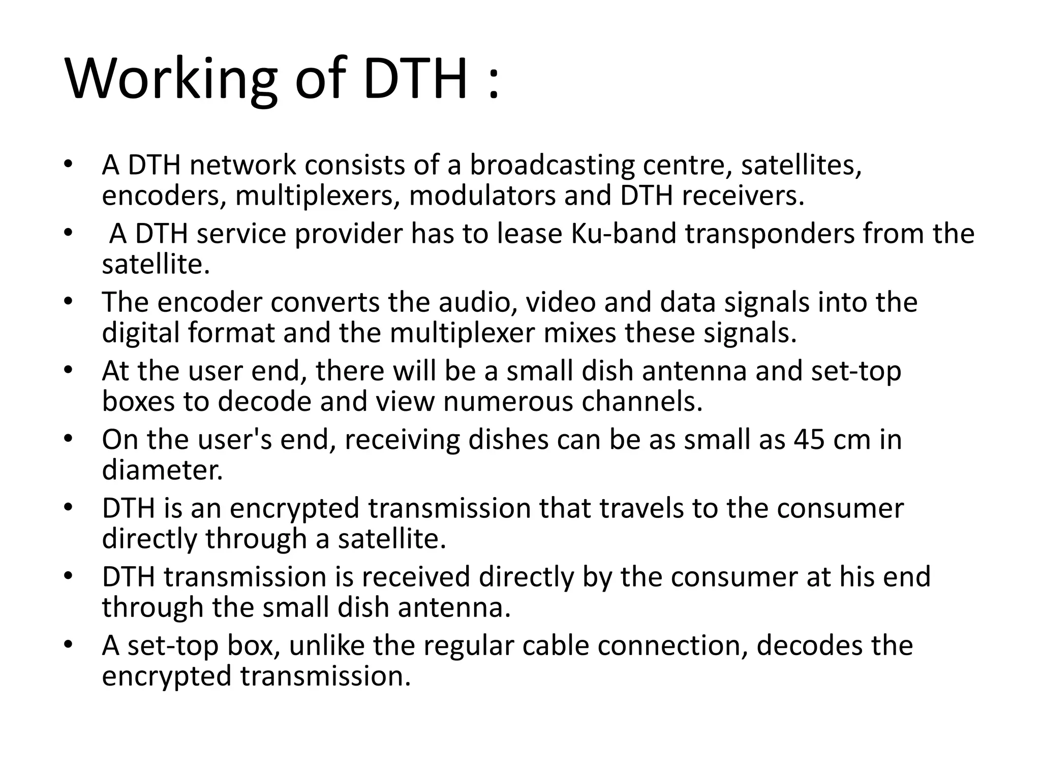 Direct to home(DTH) Technical seminar | PPTX