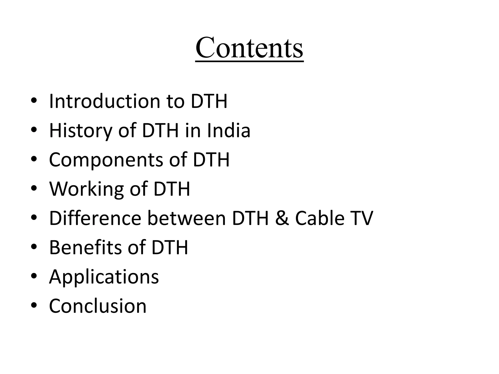 Direct to home(DTH) Technical seminar | PPTX