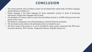 An IOT based Smart Home with virtual assistant | PPT