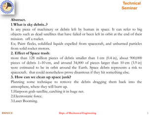 technical seminar on space debirs ppt... | PPT