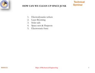 technical seminar on space debirs ppt... | PPT