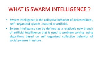 SWARM INTELLIGENCE | PPTX