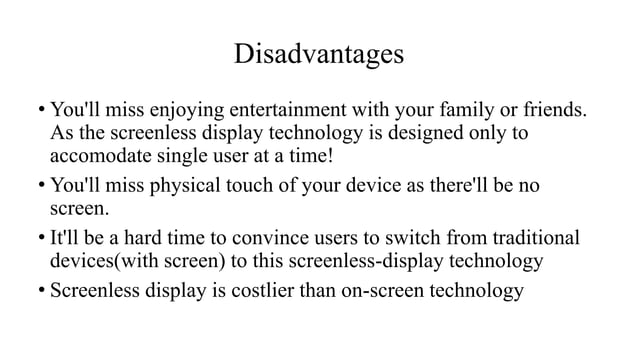 Screenless Display PPT Presentation | PPTX | Computing | Technology ...