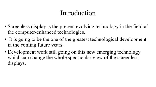 Screenless Display PPT Presentation | PPTX | Computing | Technology ...