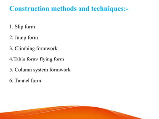 ADVANCED TECHNIQUES IN CONSTRUCTIONS IN HIGH RISE BUILDINGS | PPTX