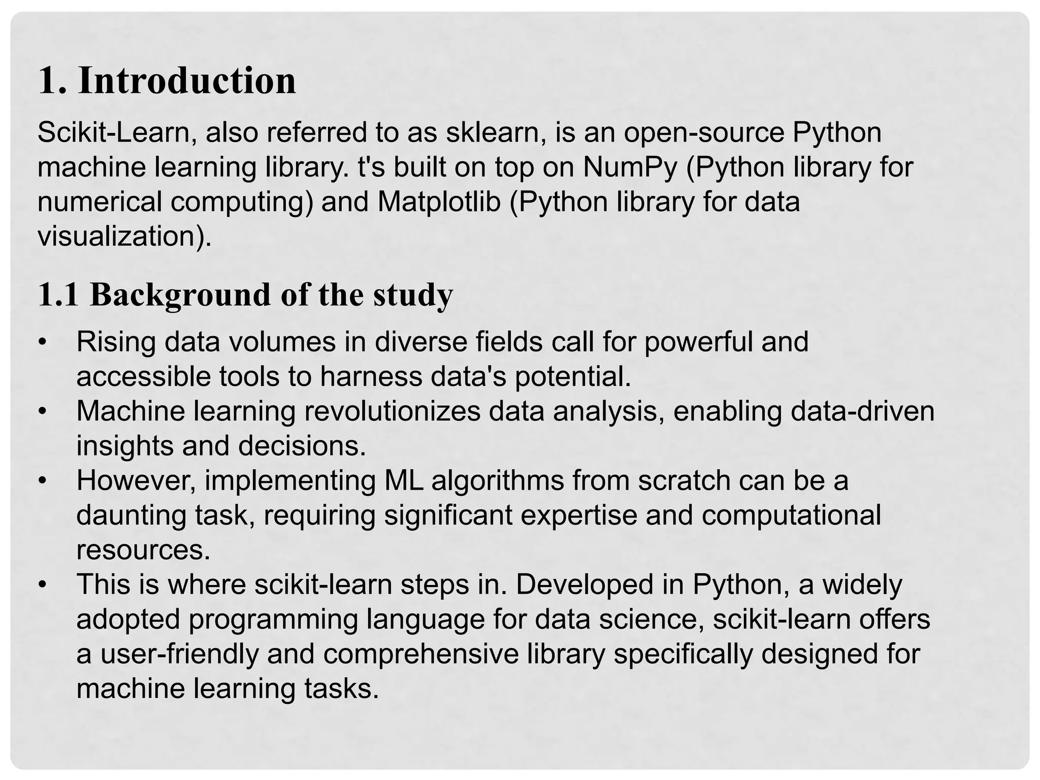 VTU technical seminar 8Th Sem on Scikit-learn | PPT | Computer Software and Applications | Computing