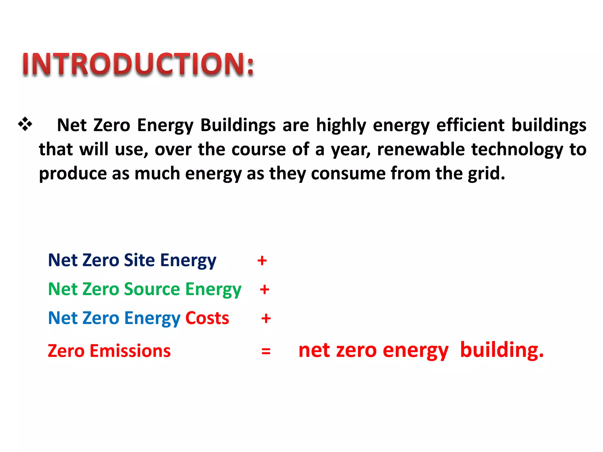 Technical seminar on net zero energy building | PPTX