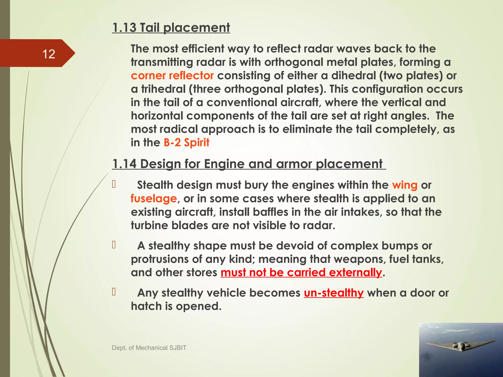 Technical seminar on STEALTH TECHNOLOGY IN AIRCRAFT | PPT