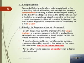 Technical seminar on STEALTH TECHNOLOGY IN AIRCRAFT | PPT