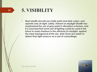 Technical seminar on STEALTH TECHNOLOGY IN AIRCRAFT | PPT