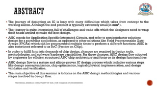 Application Specific Integration Circuit Design Flow | PDF