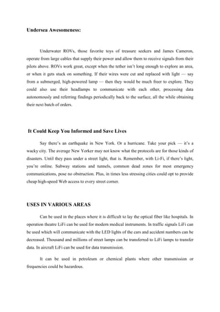 seminar report on Li-Fi Technology | DOCX