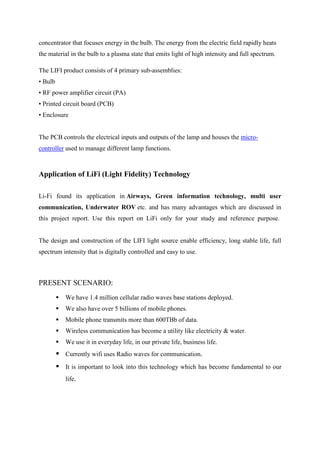 seminar report on Li-Fi Technology | DOCX