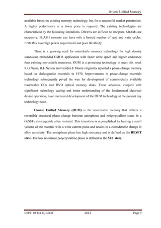 PHASE CHANGE MEMORY | PDF