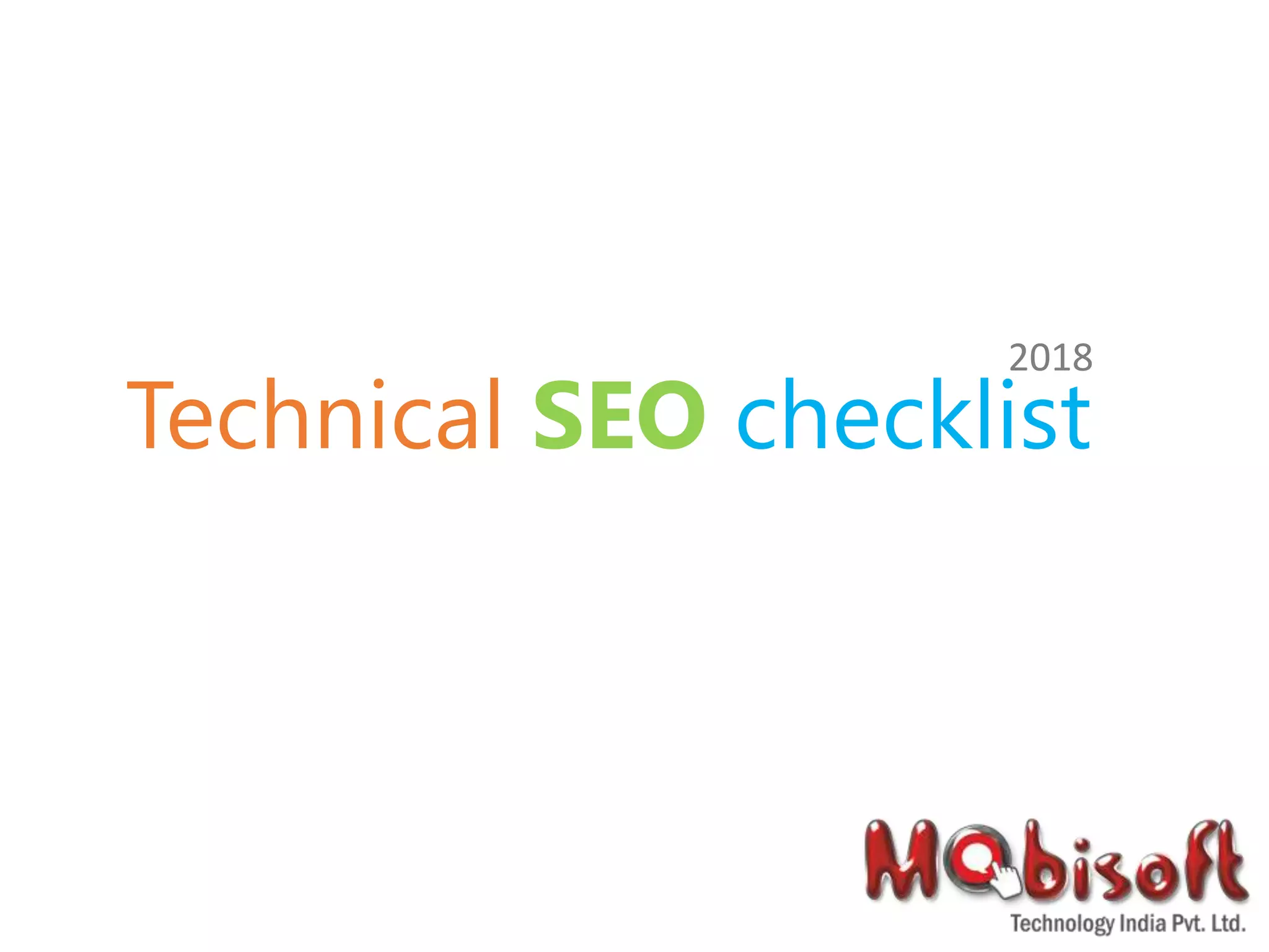 Technical seo checklist | PPTX