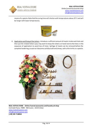 Technical sheet - How to install letters for gravestone | DOCX