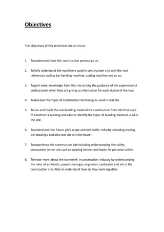 Technical site visit report | DOCX