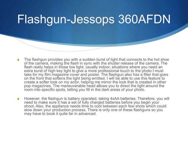 Josh's Technical skills A2 ppt | PPT