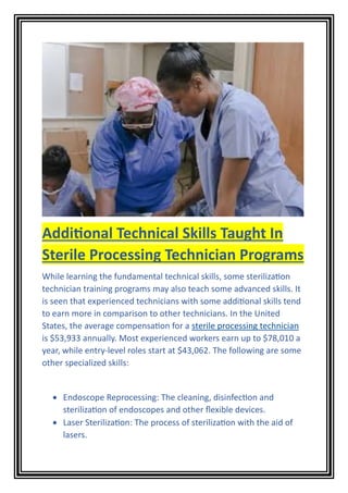 Technical Skills Taught In Sterile Processing Technician Programs | PDF