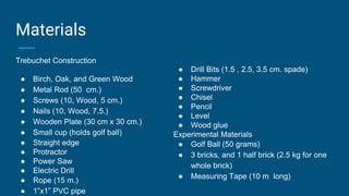 Technical Slides - Trebuchets Sigma Xi | PPT