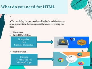 INTRODUCTION TO HTML | PPT