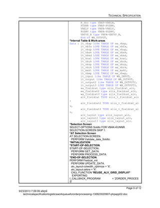 Technical specification : SD(Logistics)_Order_Processing | DOC