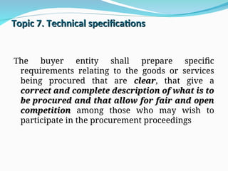 Technical specifications in the procurement process | PPT