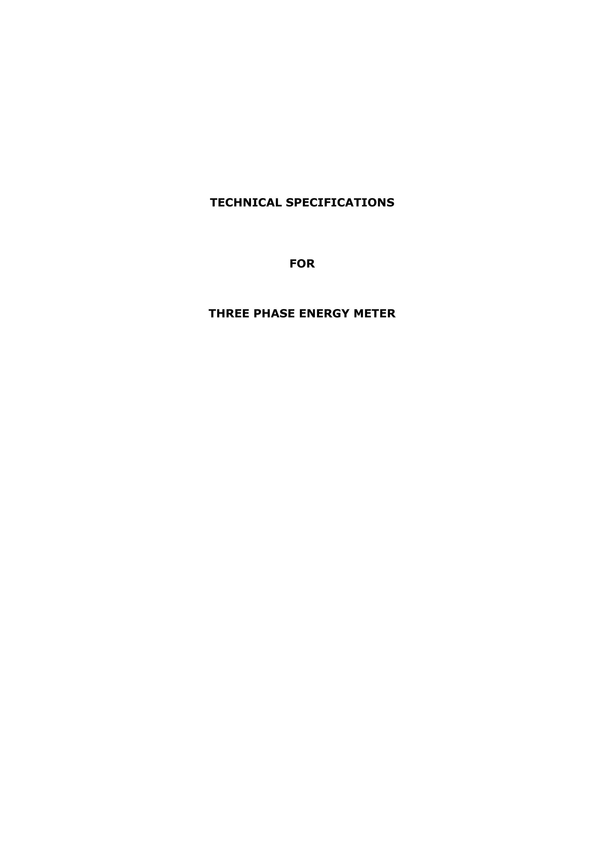 Technical specifications for three phase meters | PDF