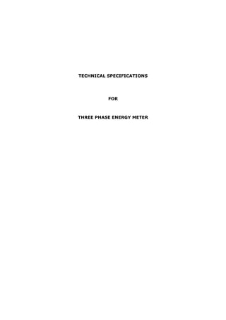 Technical specifications for three phase meters | PDF