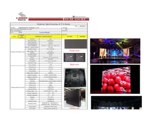 Technical specifications of p4 indoor led screen | PPT