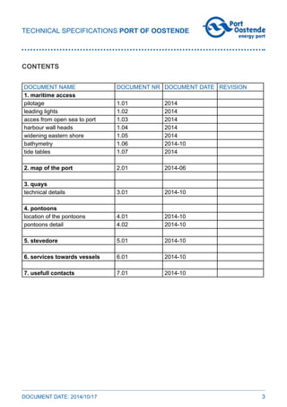 Technical specifications Port of Oostende | PDF