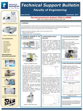 Bulletin : Thermal Analysis (TGA) using Perkin Elmer & Mettler Toledo | PDF