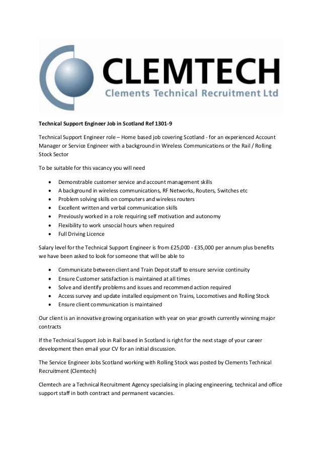 Technical Support Engineer Job In Scotland Ref 1301 9 Technical Support Engineer Job In Scotland Ref 1301 9