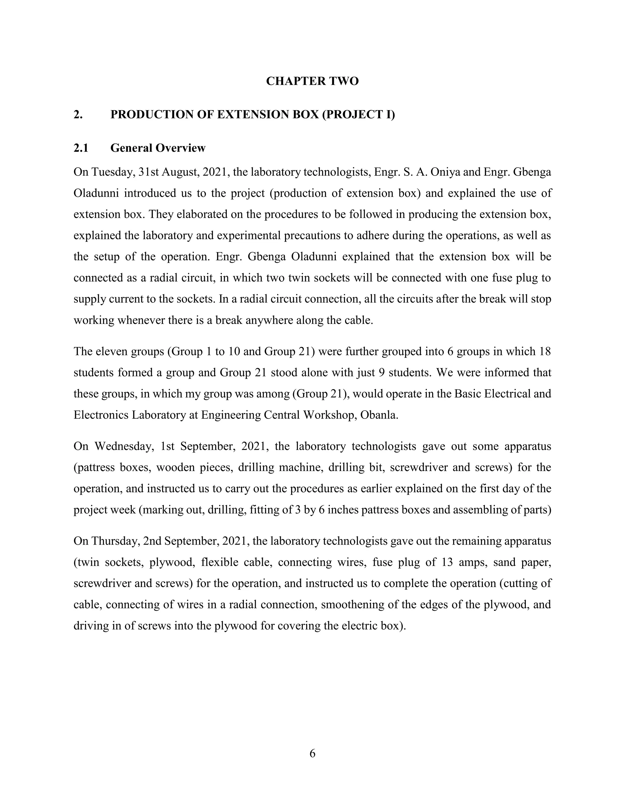 Student Work Experience Programme (SWEP 1) Technical Report by Michael ...