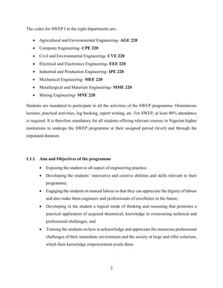 Student Work Experience Programme (SWEP 1) Technical Report by Michael ...