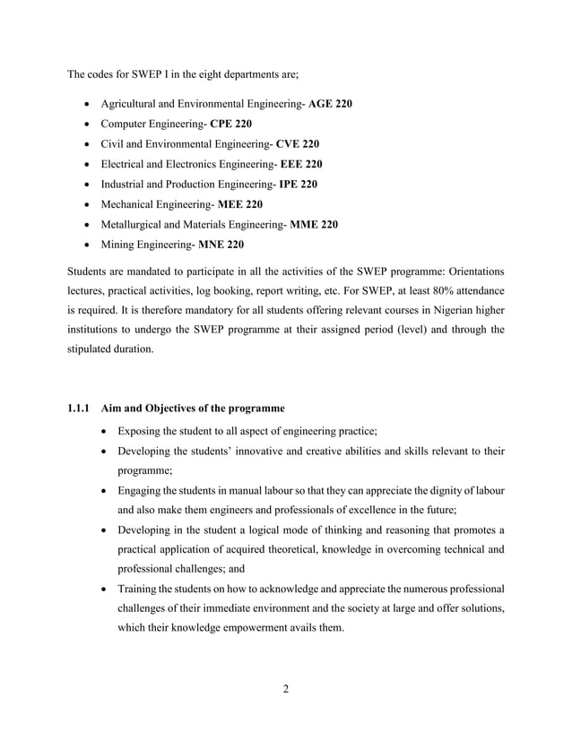 Student Work Experience Programme (SWEP 1) Technical Report by Michael ...